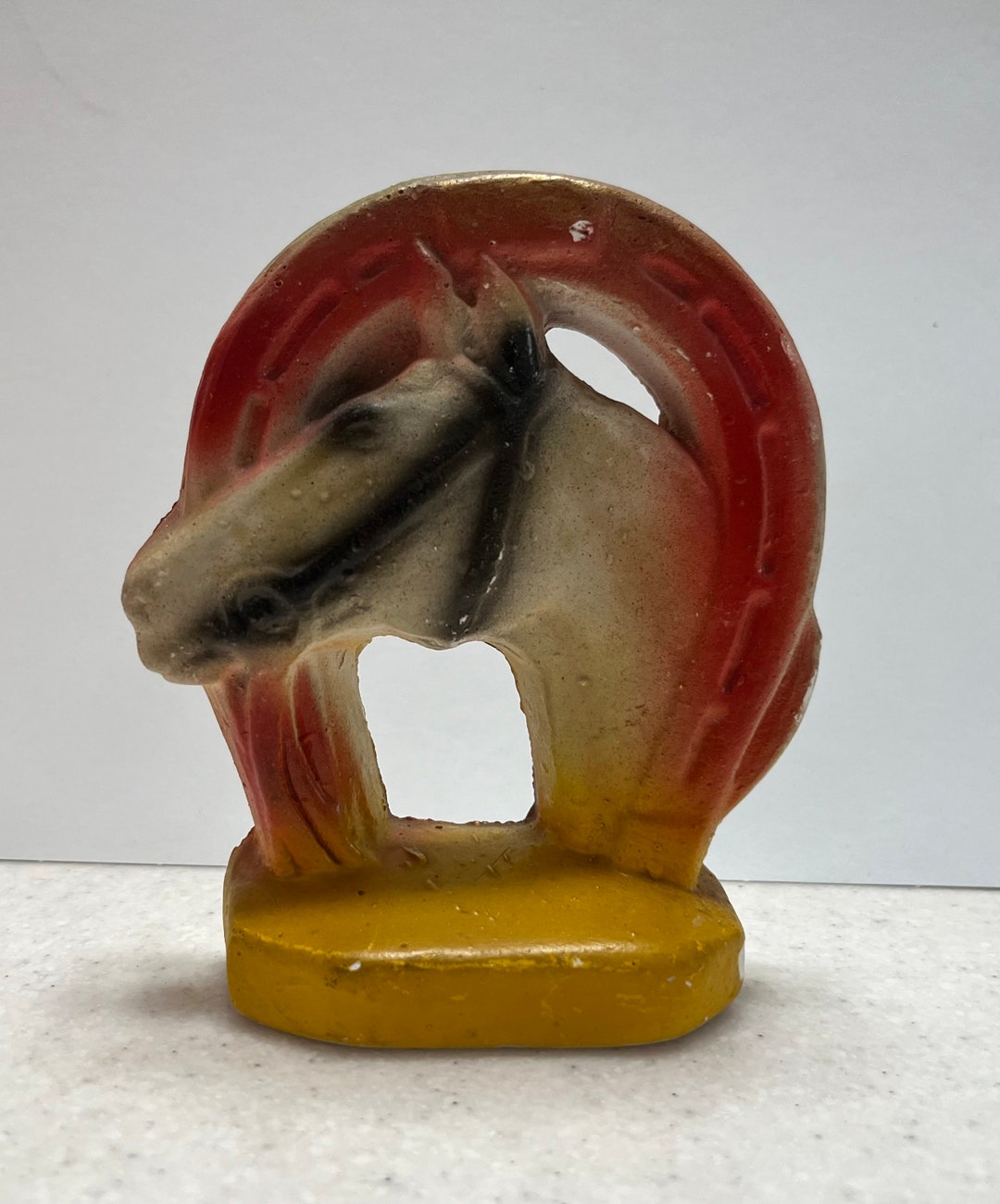 Vintage Collectible Chalkware Horse Head in Horseshoe 1930s La Crosse ...