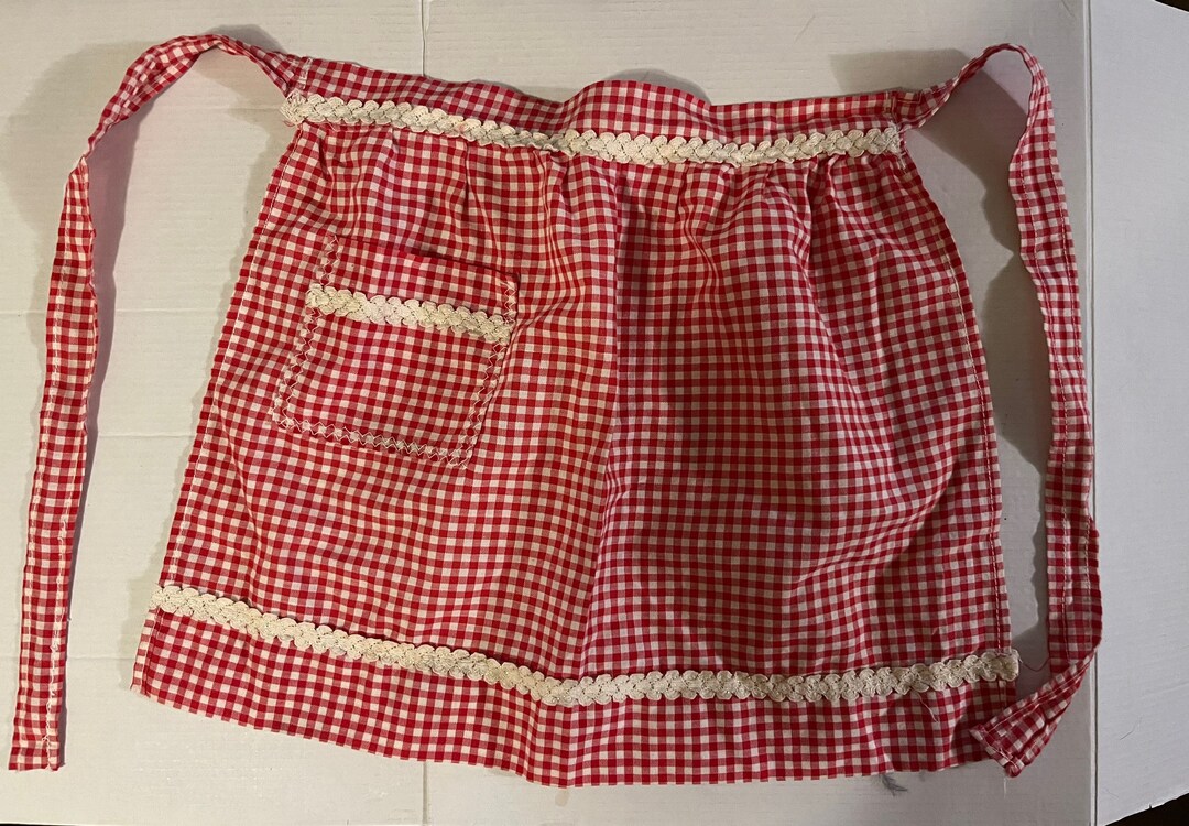 Vintage Collectible Beautiful Child’s Red Check Apron - Etsy