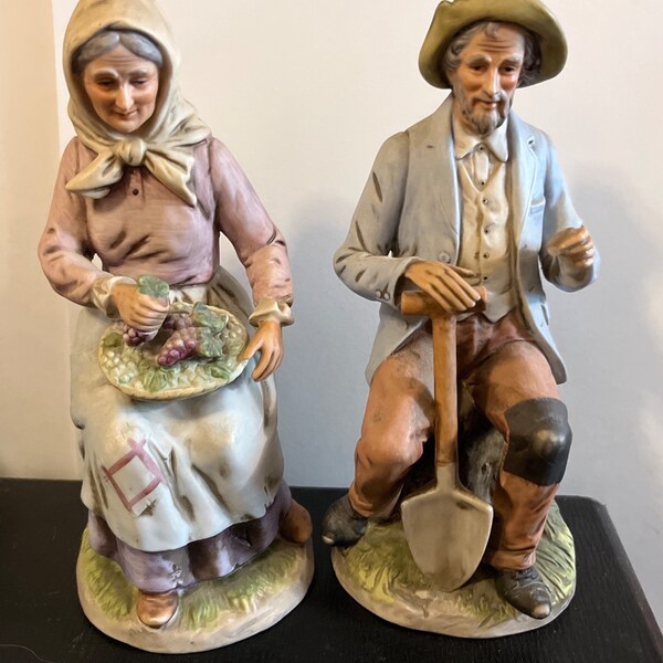 Homco Old Man and Woman Figurines - Etsy
