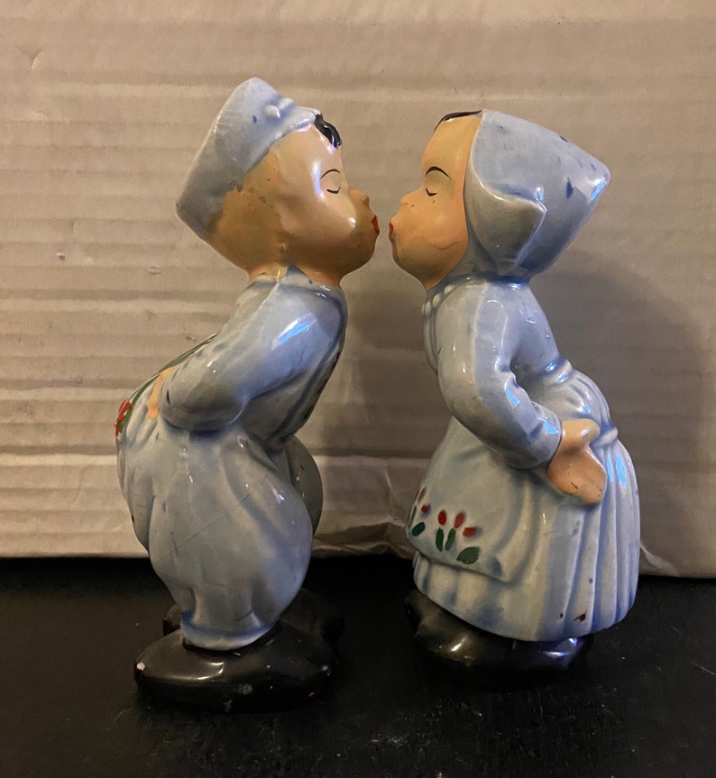Vintage Kissing Dutch Couple Figurines Toothpick Holders on - Etsy