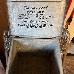 Vintage Galvanized Front Porch Metal Milk Man Box With Cedar Falls Iowa ...