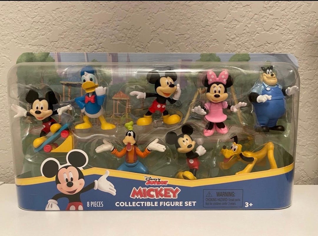 Disney Mickey Mouse Collectible Figure Set of 8 NIB - Etsy