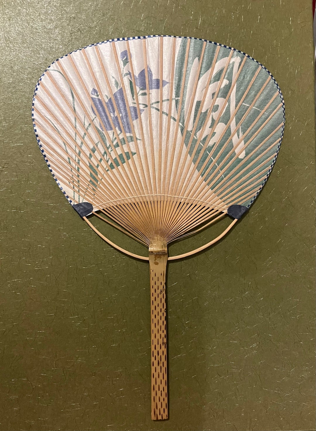 Vintage Collectible Japanese Uchiwa Style Fan With Floral - Etsy