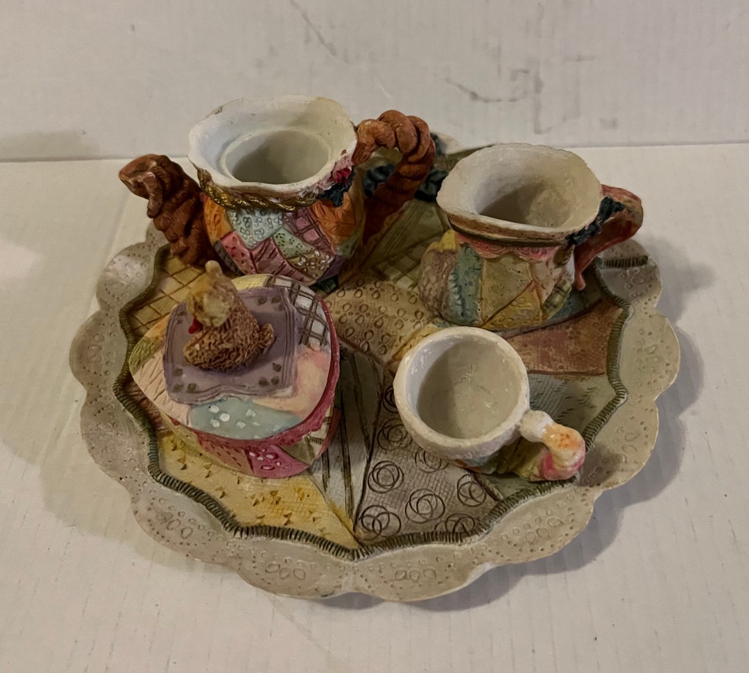 Vintage Collectible Miniature Tea Set - Possibly Fitz & Floyd - Etsy