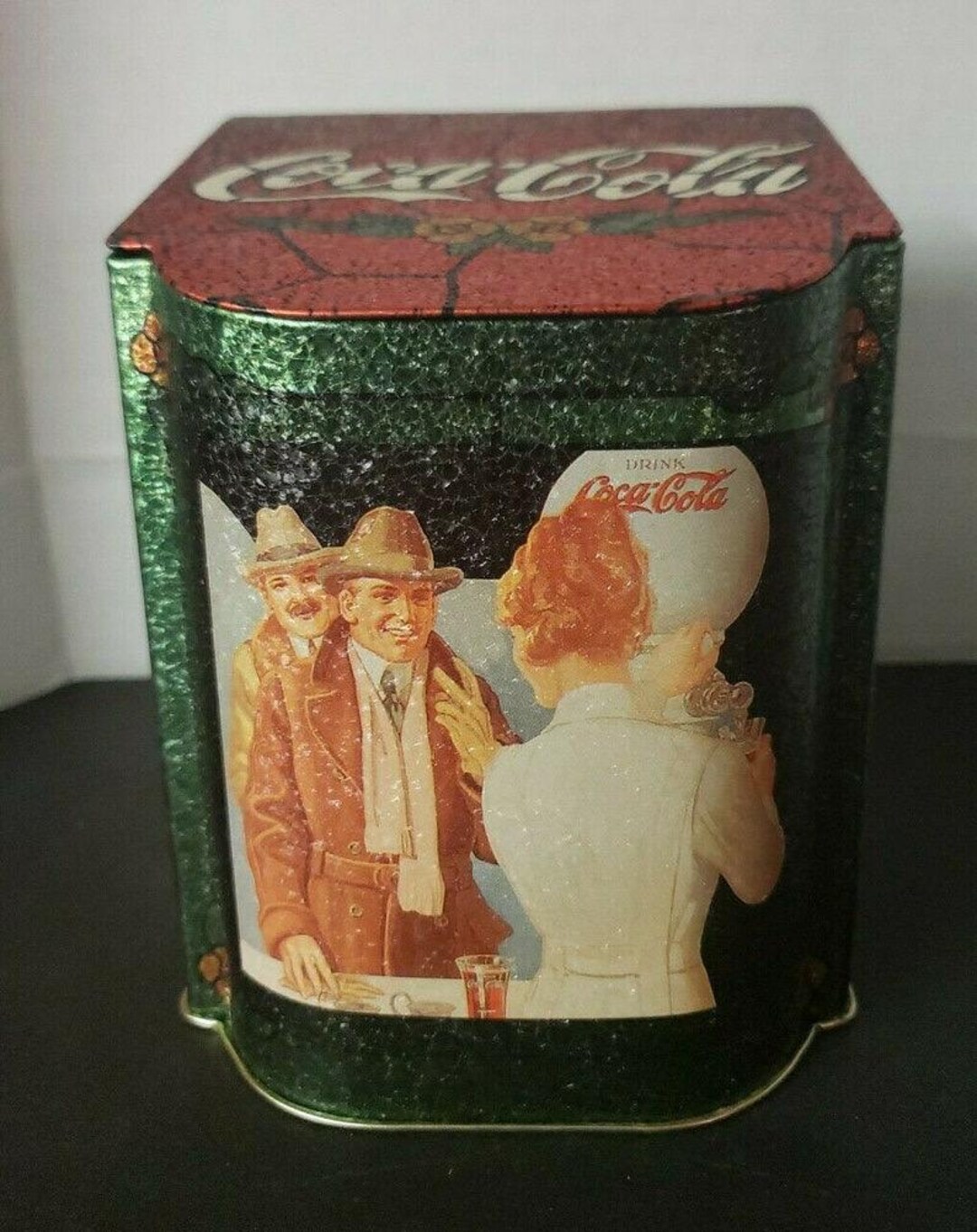 Collectible Drink Coca-cola Green Slant Top Tin - Etsy
