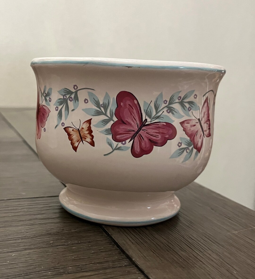 Vintage 1999 Teleflora Butterfly Floral Arrangement Dish/ Planter - Etsy
