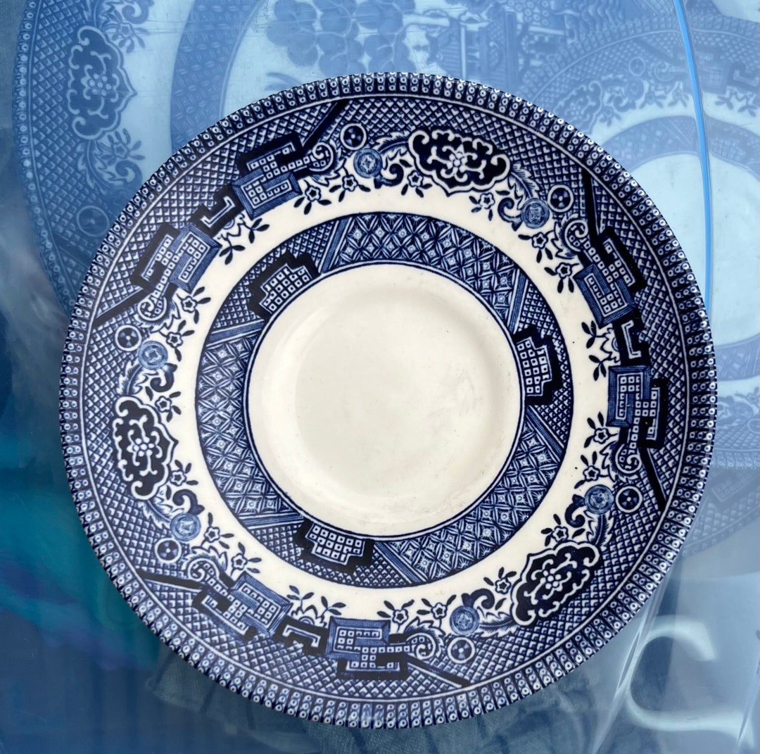 Vintage Collectible Churchill Blue Willow Transfer Pattern Saucer 5.5 ...