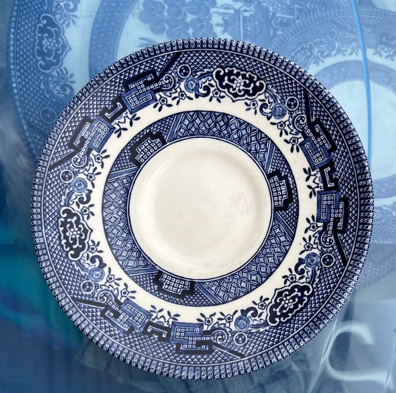 Vintage Collectible Churchill Blue Willow Transfer Pattern Saucer 5.5 ...