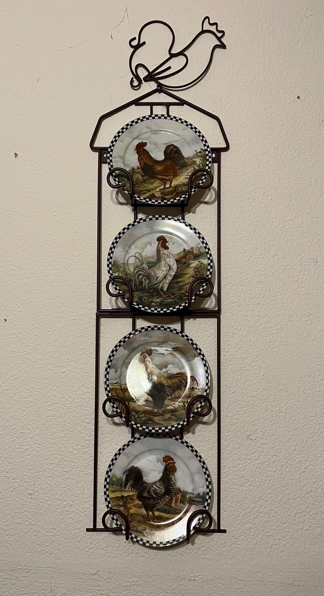 Rooster Plate Rack and 4 Porcelain 8 Rooster Plates Item 38143 - Etsy