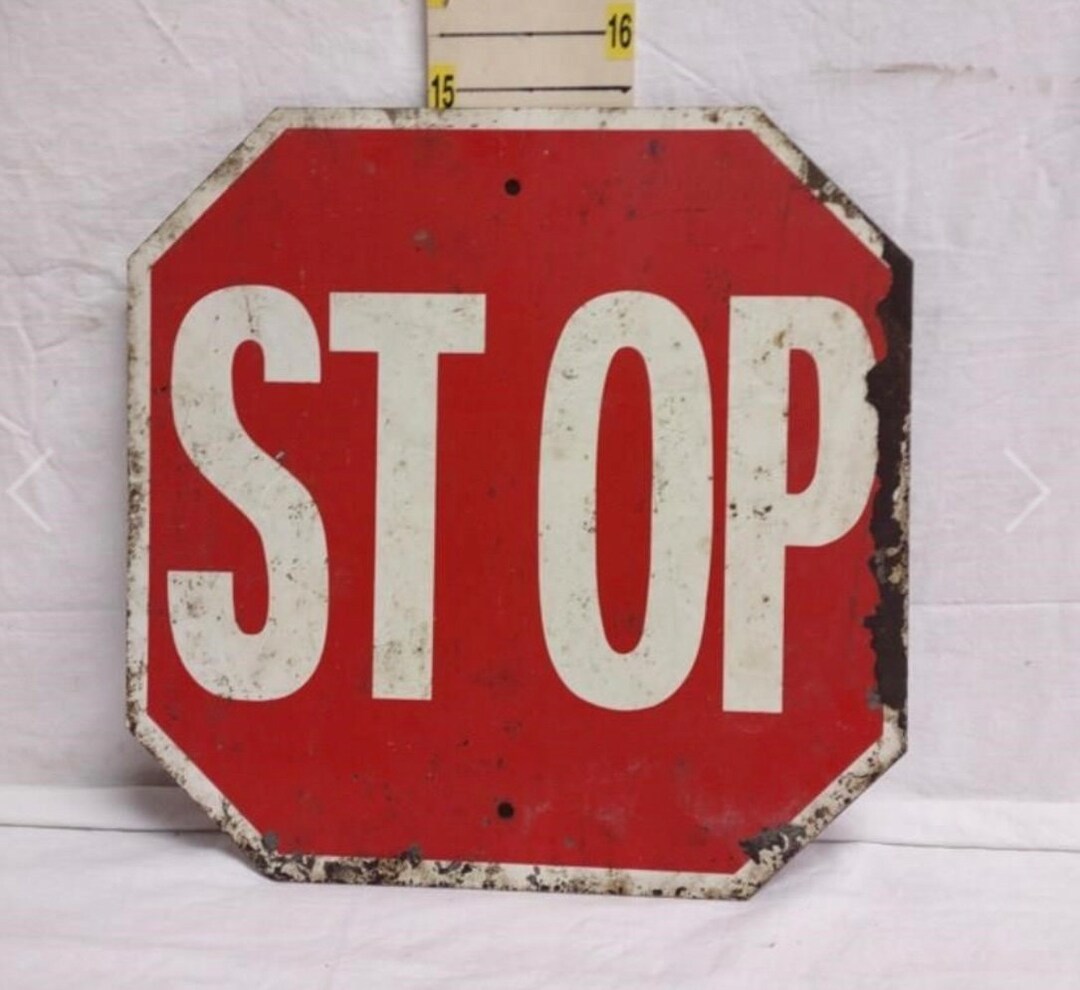 Vintage Collectible Iowa Farm Bureau “member” Double Sided “stop” Sign ...