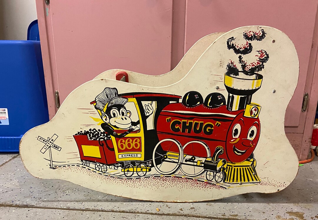 Antique Wooden Two-sided Train Child’s Shoo Fly Rocker 1950-1960s - Etsy