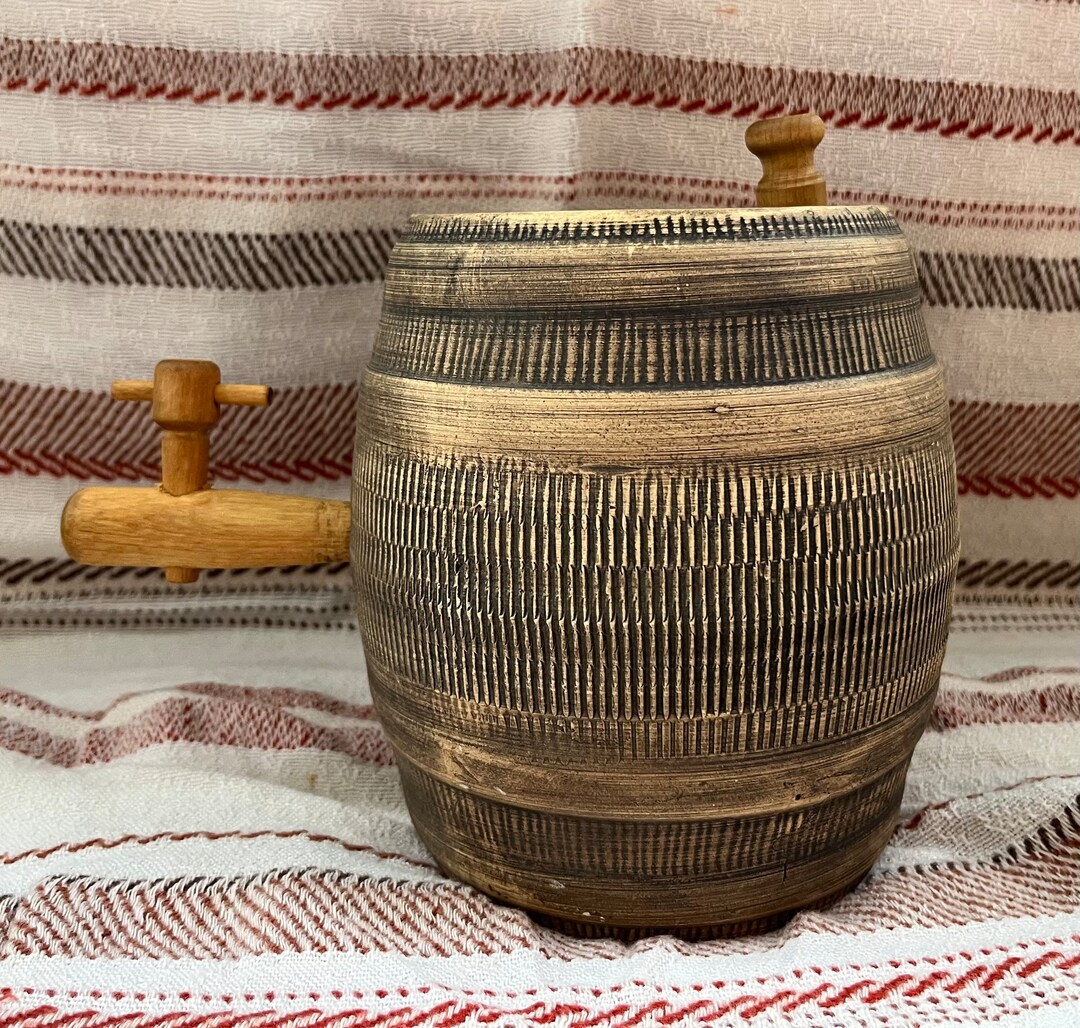 Vintage Mccoy USA Ceramic Whiskey Barrel Decanter 6” X 5” Liquor ...