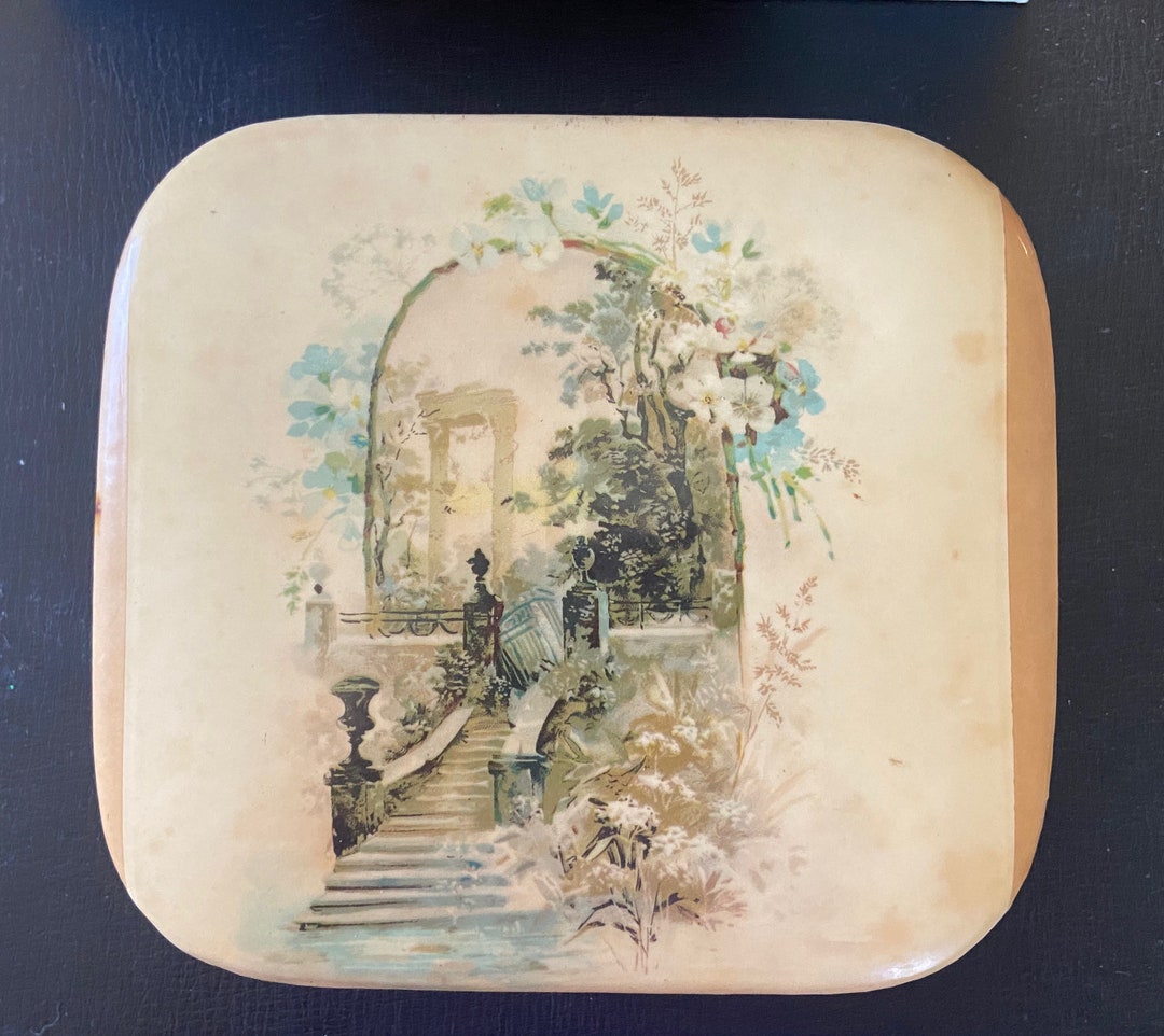 Antique Celluloid and Wood Collar Box - Etsy