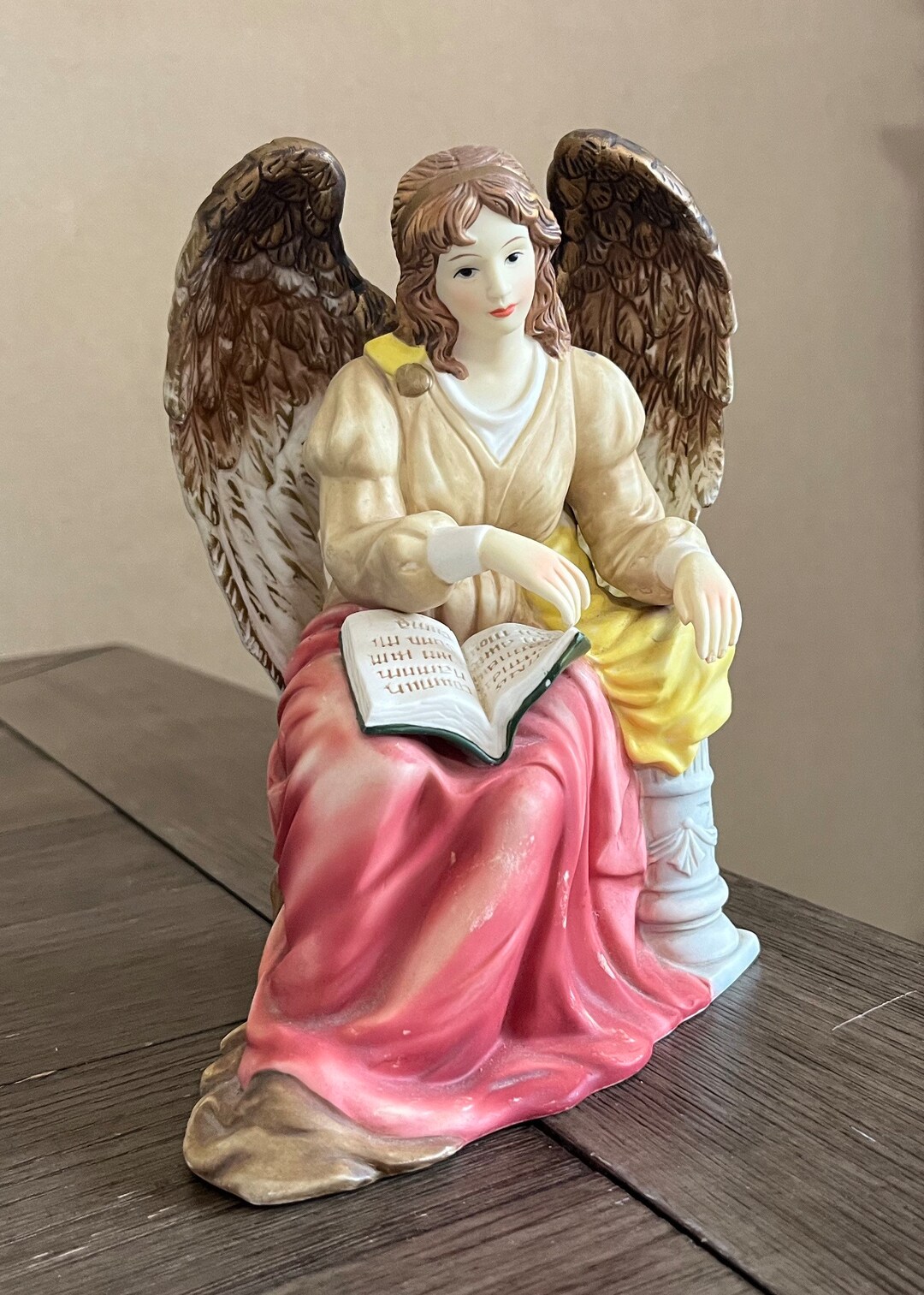 Vintage Mark O’well Ceramic Angel With Book - 8” Tall - Etsy