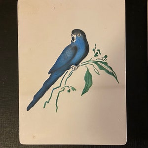 Vintage Chalkware Tile - Blue Parrots - Modern Art Co Milwaukee ...