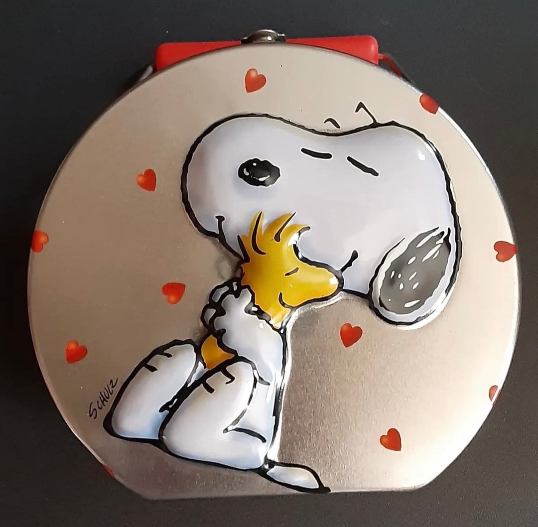Vintage Peants Snoopy & Woodstock Tin/metal Round Box Lunchbox - Etsy