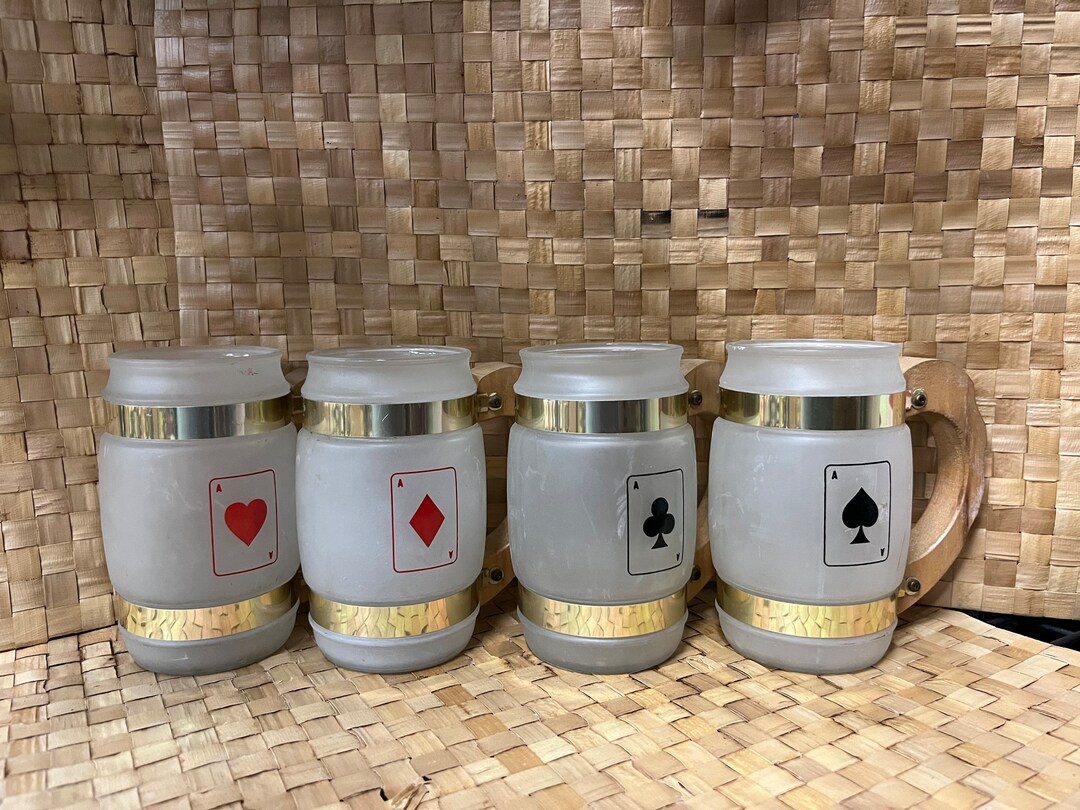 Vintage RARE Set of Four (4) White Frosted 1960s Siesta Ware Card ...