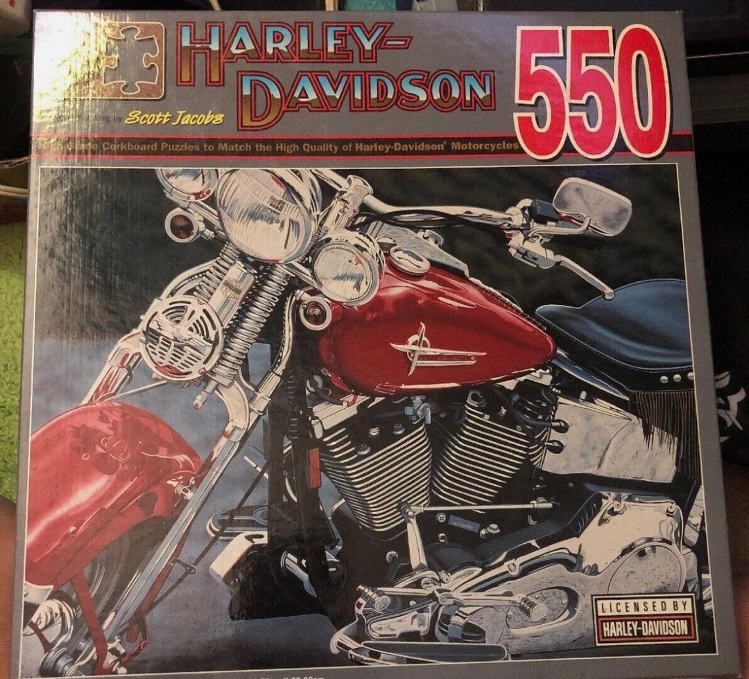 Harley Davidson 550 Piece Puzzle “ruby Red” by Scott James Brand - Etsy