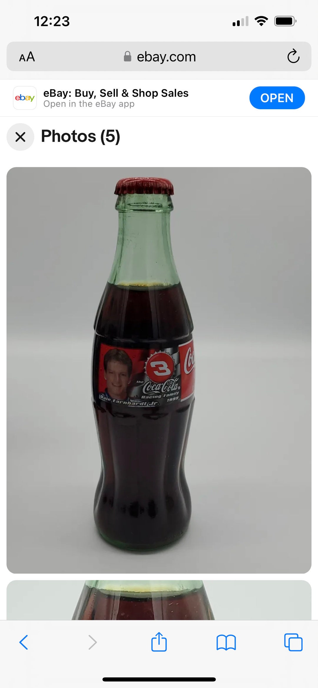 Vintage Collectible 1999 NASCAR Coca-cola Bottle #3 Dale Earnhardt Jr ...