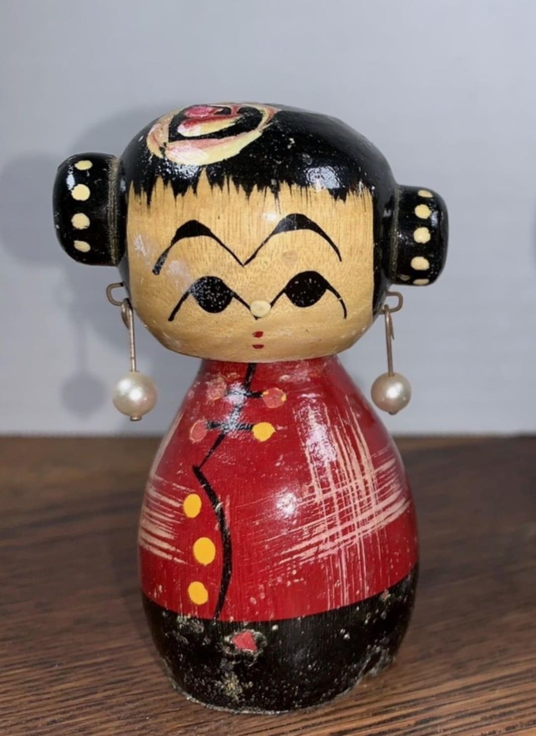 Vintage Japanese Hand Painted Kokeshi Bobble Head/nodding Head Doll - Etsy