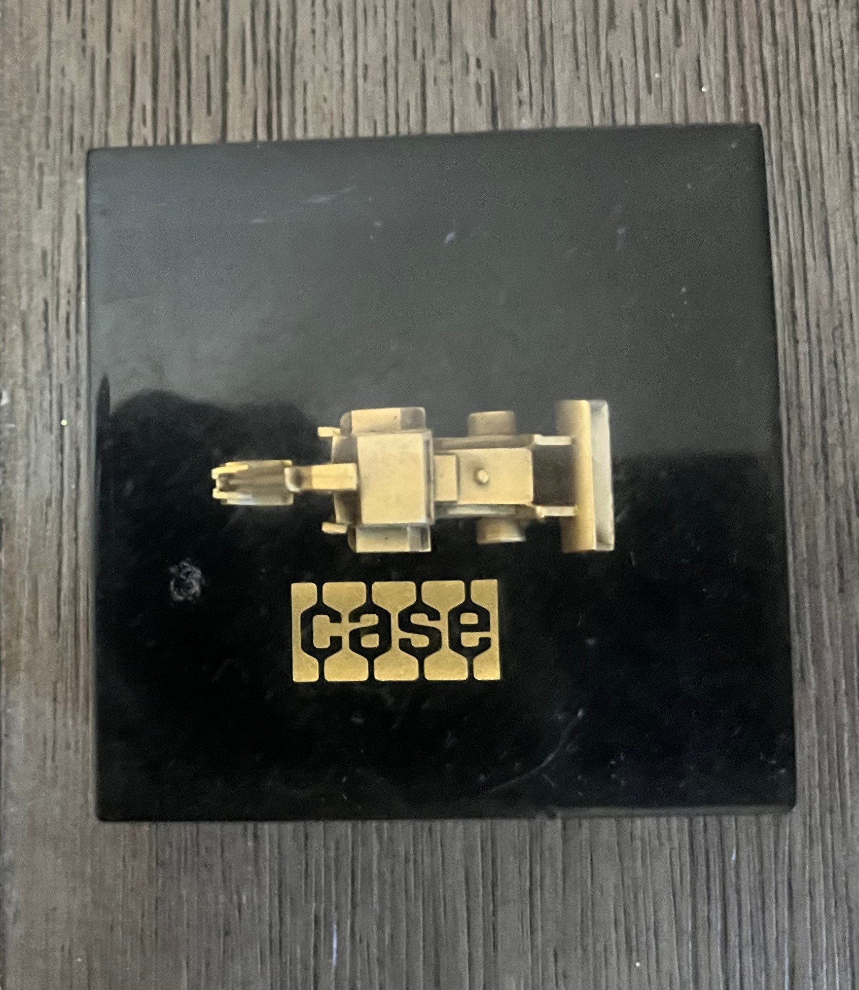 Case Lucite Paperweight Backhoe Loader Advertising Sample 2.5” Square ...