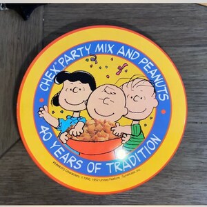 Chex Party Mix and Peanuts Tin - 40 Years of Tradition - Charlie Brown ...