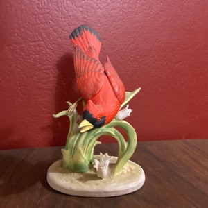 Vintage Lefton China Hand Painted Cardinal Figurine Head Down KW466 4.5 ...