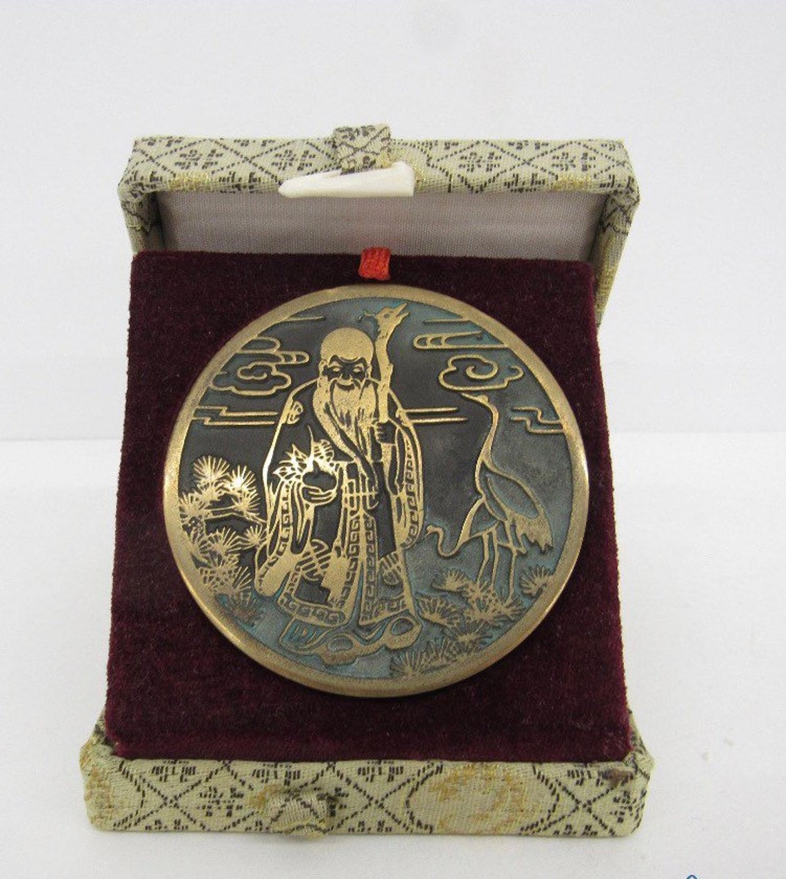 Vintage Chinese Collectible Decorative Brass Coin With Case - Etsy