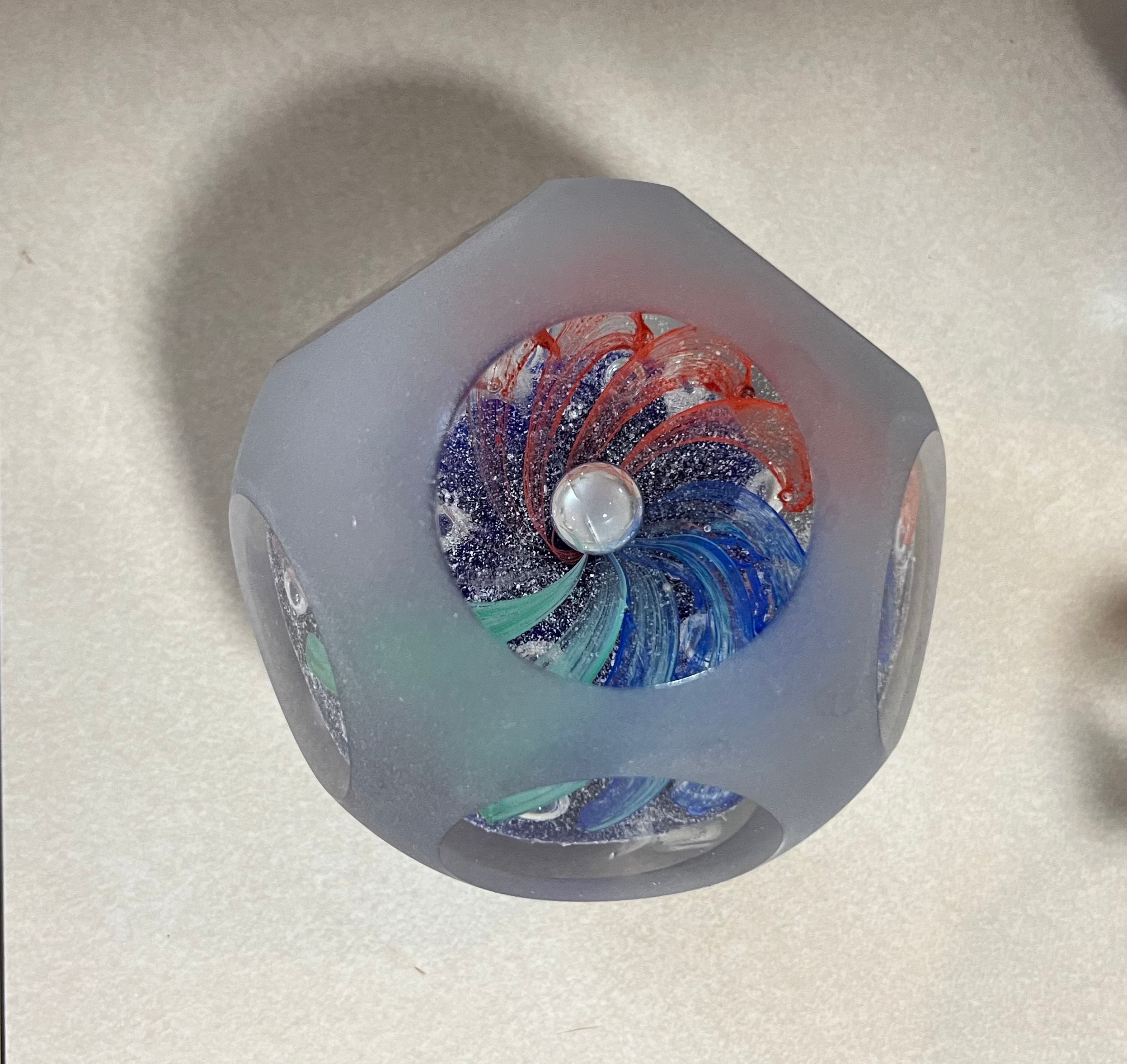Vintage Collectible Large Multi Colored Frosted Asymmetrical ...