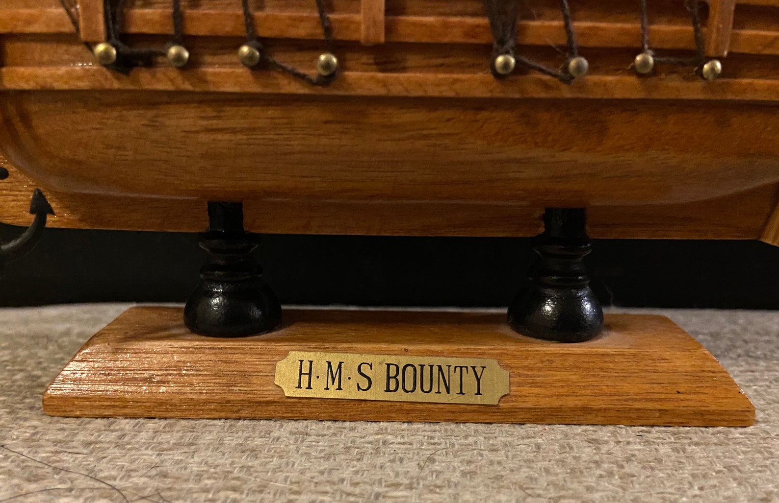 Vintage Wooden HMS Bounty Model Ship With Sails and Rigging | Etsy