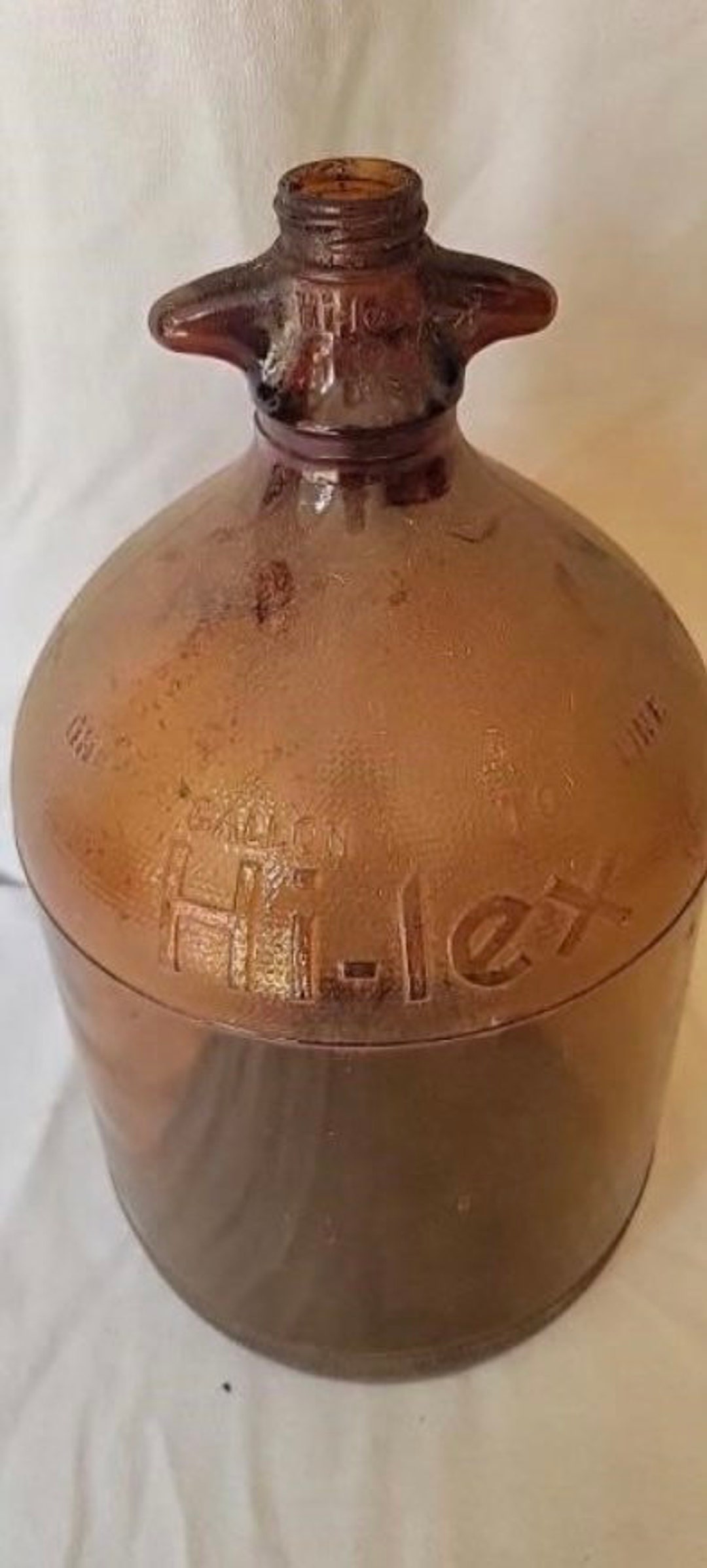 Vintage 1950s Hi-lex Duraglass 1 Gallon Amber Glass Bleach Jug - Etsy