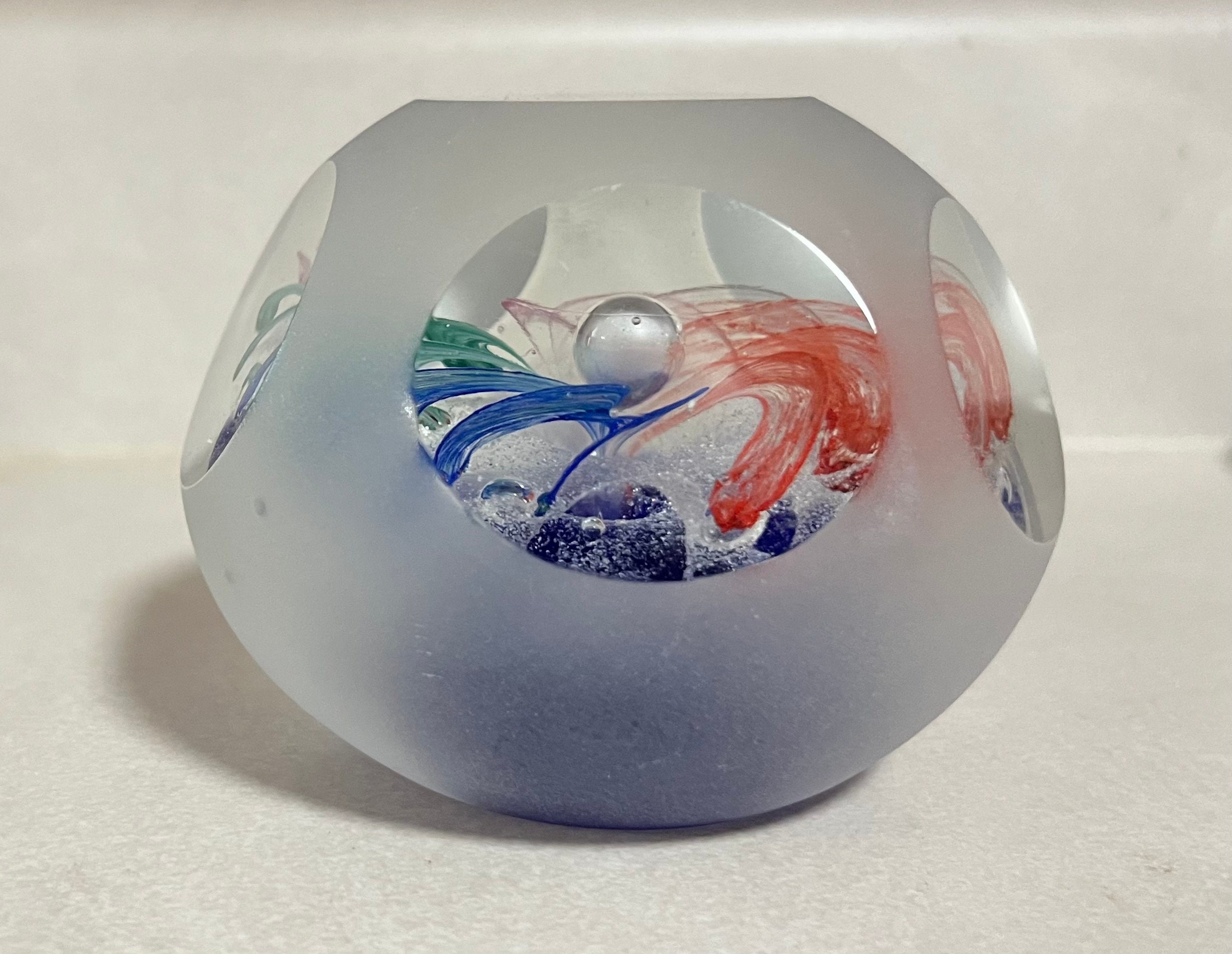 Vintage Collectible Large Multi Colored Frosted Asymmetrical ...
