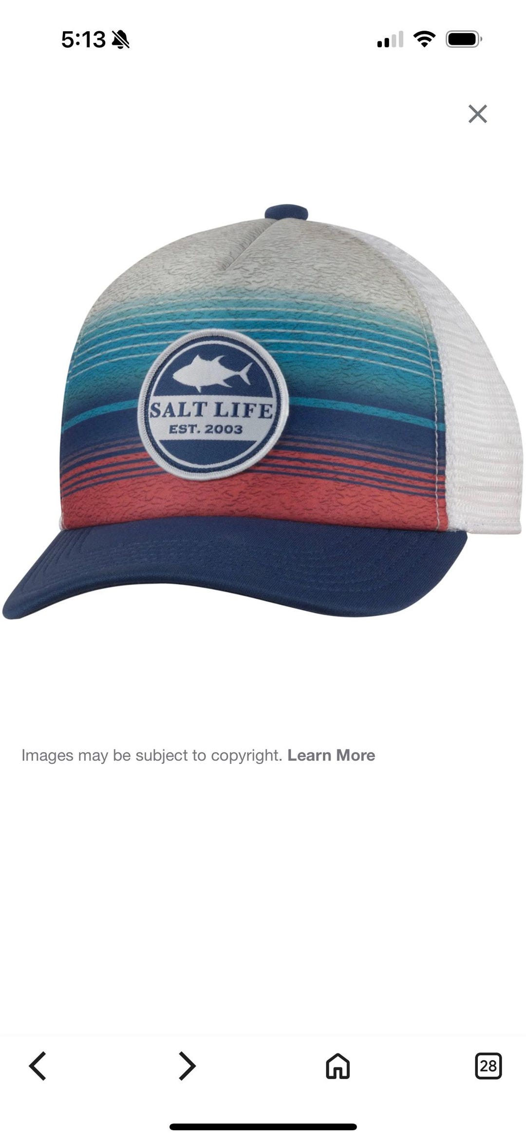 Salt Life Liquid Haze Trucker Youth Mesh Hat Coral Snapback - Etsy