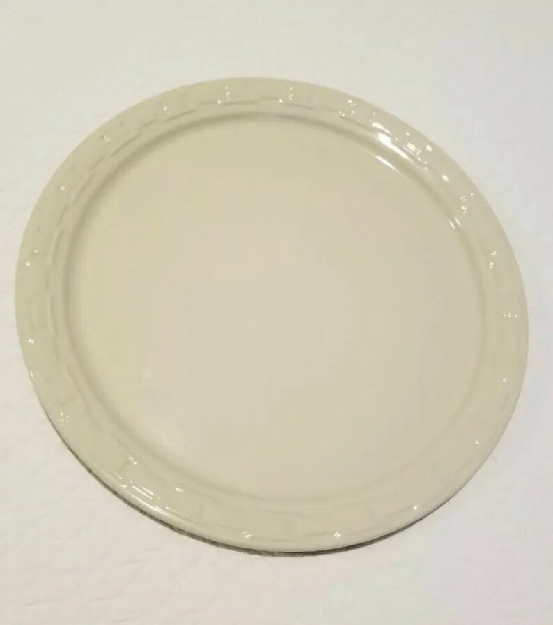 Longaberger Pottery Woven Traditions Round Ivory Serving - Etsy