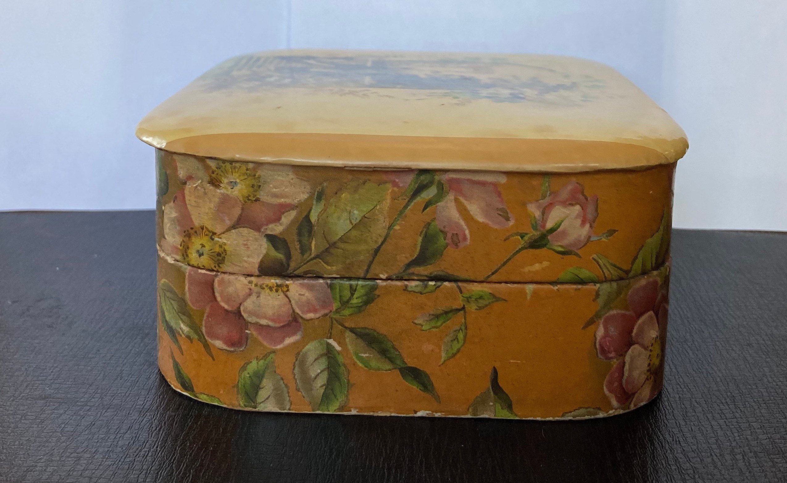 Antique Celluloid and Wood Collar Box - Etsy