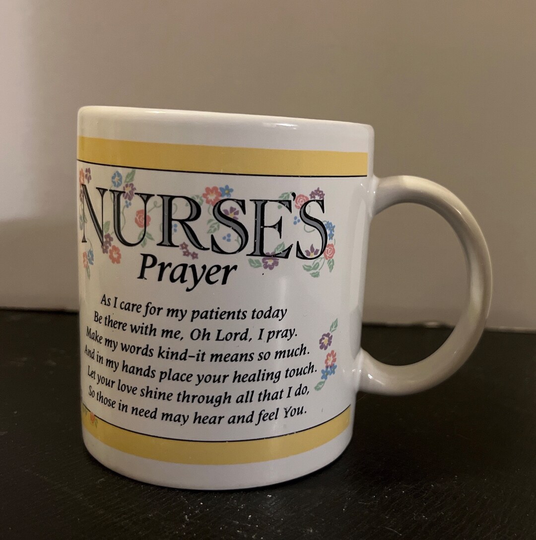 Vintage Collectible 1991 Floral Nurses Prayer Ceramic Mug - Roman Inc ...
