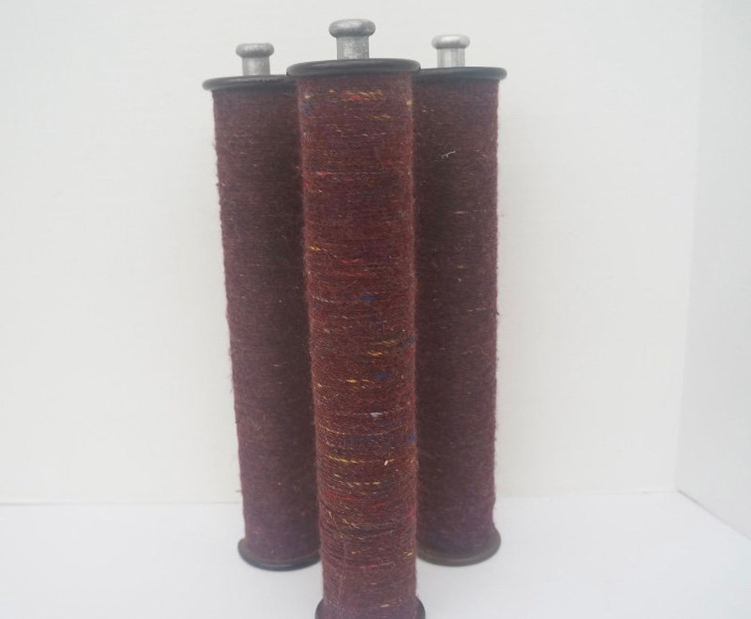 Vintage Collectible 3 Industrial Thread Bobbin Spools With Red Thread ...