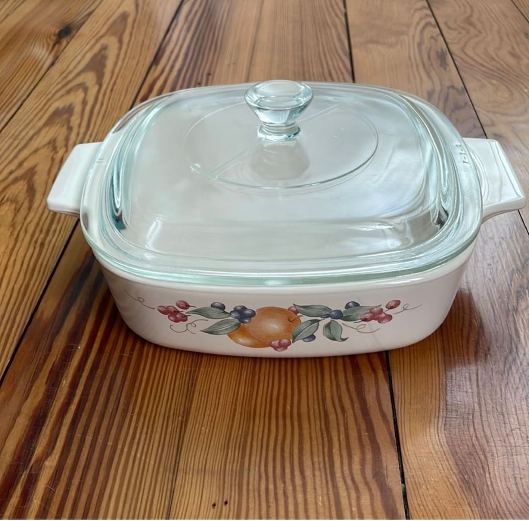Vintage Collectible Corning Ware Glass Abundance Fruit 1 Quart ...