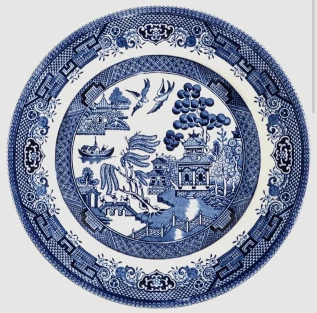 Vintage Collectible Churchill Blue Willow Transfer Pattern Dinner Plate ...