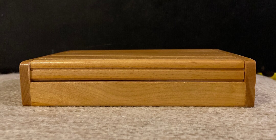 Vintage Small Rectangular Wooden Box Lined With off - Etsy