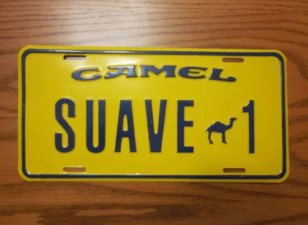 Vintage “camel Suave 1” Stamped Metal License Plate - 1990s Promotional ...