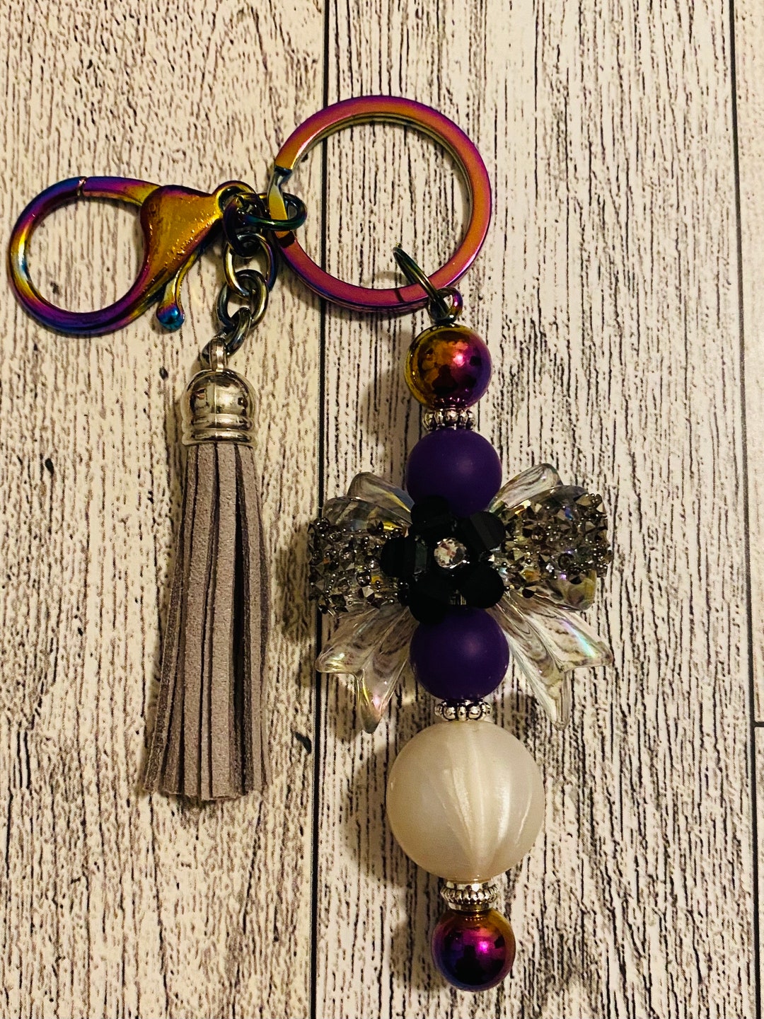 Coquette Beaded Key Chain, Coquette, Bar Keychains, Purple Silicone ...