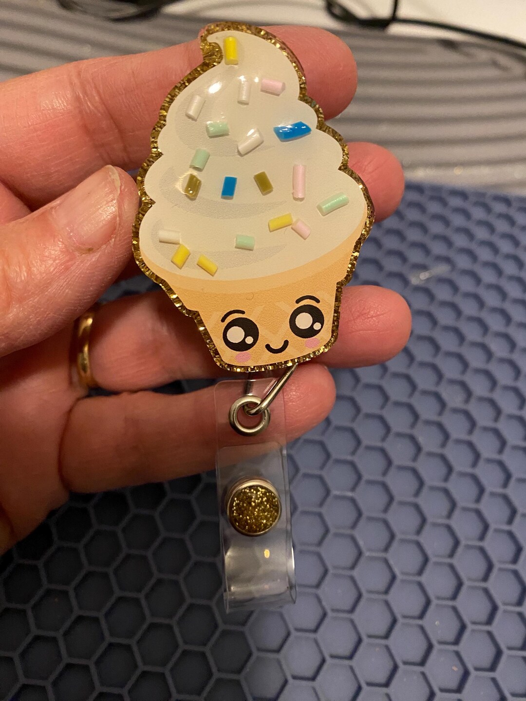 Ice Cream Cone With Sprinkles, ID Holder, Nurse Badge Reel, Badge Reel ...