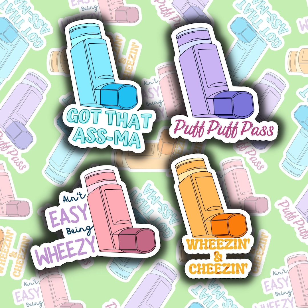 Asthma Inhalers Waterproof Vinyl Sticker Collection Sticker Set Laptop ...