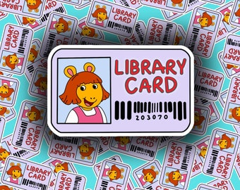 DW, Arthur, Library Card Sticker - Etsy