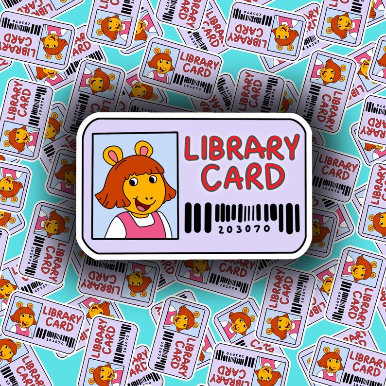 D.W. Library Card Book Lovers Waterproof Vinyl Sticker Laptop Stickers ...