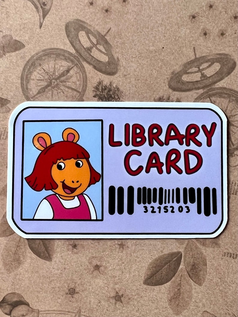 D.W. Library Card Book Lovers Waterproof Vinyl Sticker Laptop Stickers ...