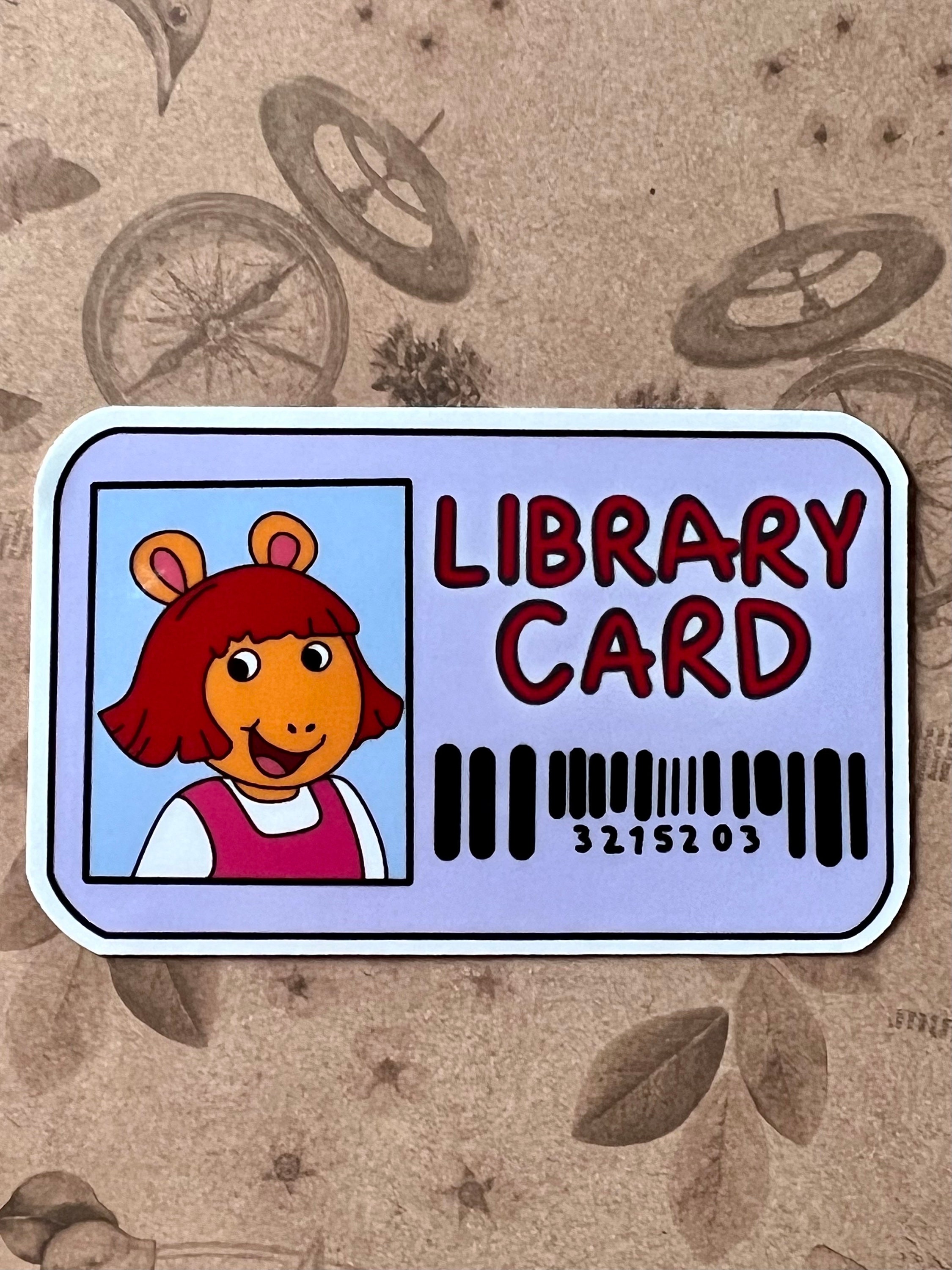 D.W. Library Card Book Lovers Waterproof Vinyl Sticker Laptop Stickers ...