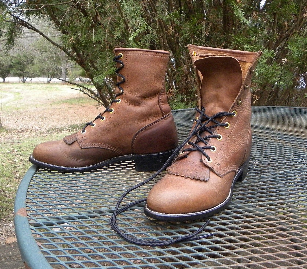Vintage PD Tuff USA Apache Leather Paddock Boots UNION Made Brown ...