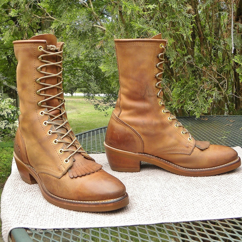 Leather Lace up Boot - Etsy